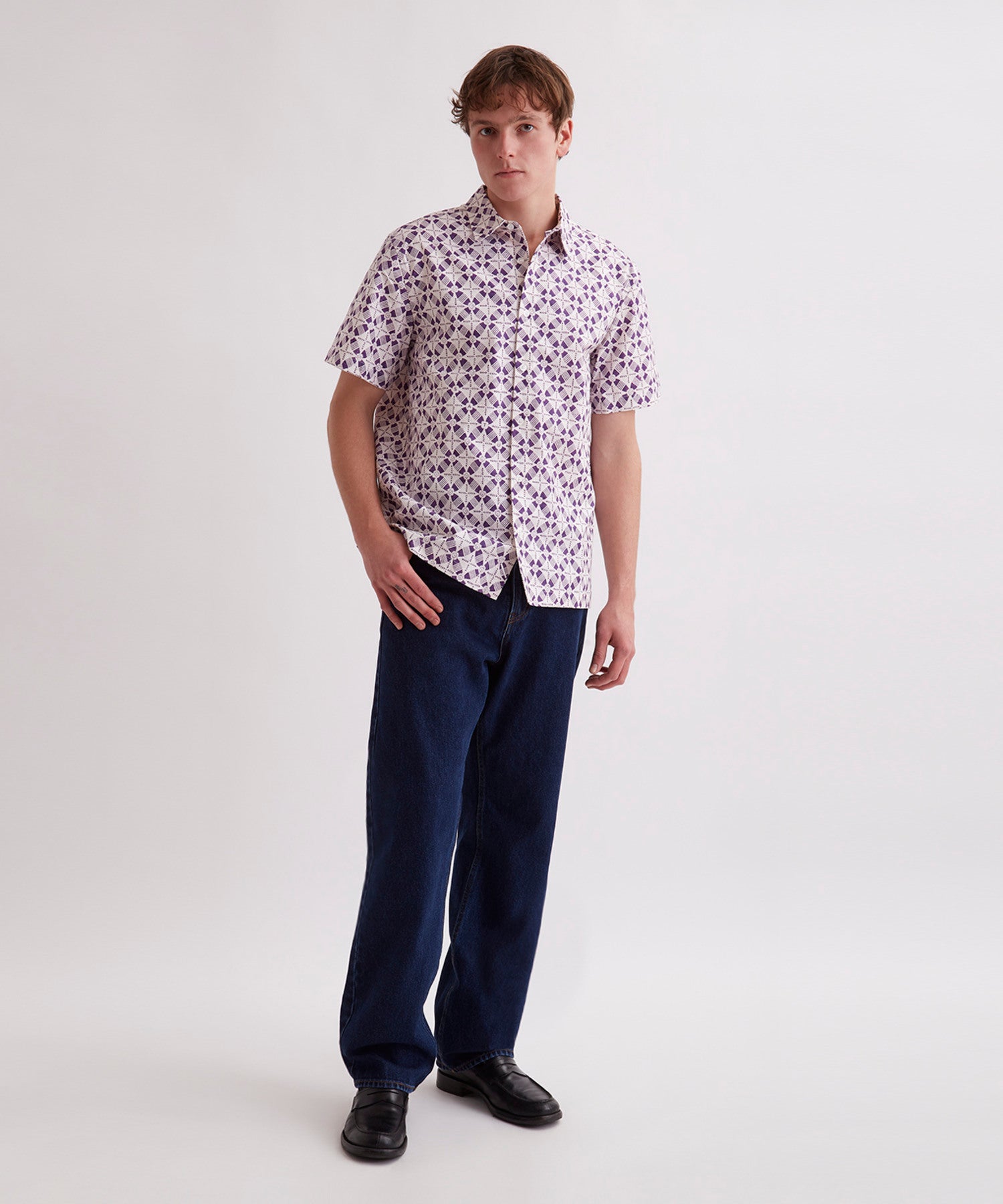 Bruce Block Print Ss Shirt | Saturdays NYC Japan
